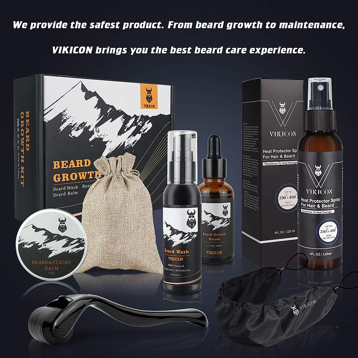 VIKICON Shield Heat Protectant Spray - Blend Prevents Damage & Breakage for Hair and Beard