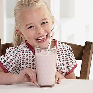 HAKSEN 125PCS Christmas Paper Straws, 10 Styles Red and Green Christmas Drinking Straws Stripes Christmas Straws for Drinks Party Wedding Favors DIY Crafts Supplies