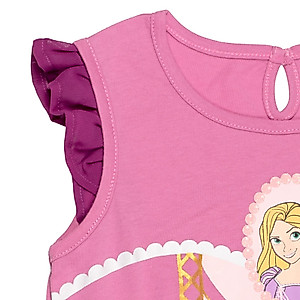 Disney Princess Rapunzel Big Girls Metallic Print Romper With Skirt Overlay 10-12