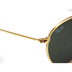 Ray Ban RB3447 ROUND METAL Sunglasses Color 001, Gold, 50 mm