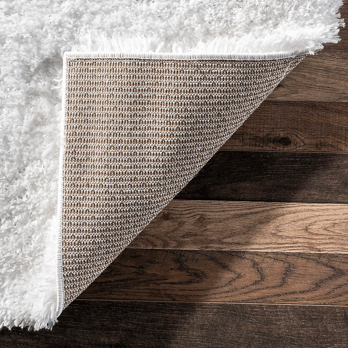 nuLOOM Gynel Contemporary Shag Area Rug, 5x8, Snow White