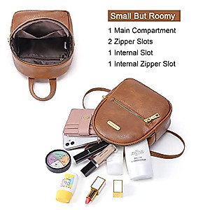 CLUCI Small Backpack for Women Cute Mini Leather Purse for Teen Girls Daypack Convertible Travel Shoulder Bag