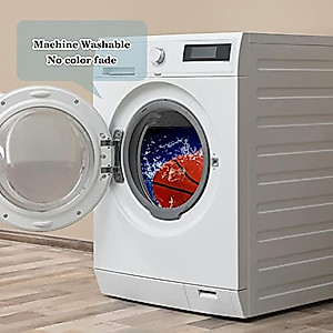 Basketball Ball in Fire Flames and Splashing, Indoor Door Mat Durable Front Door Mats Entryway Rug Non-Slip Absorbent Area Rugs Resist Dirt Rugs for Room Decor, 24"x16"