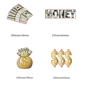 YiiiGoood Gold Money Theme Hanging Decoration Dollar Bill Signs Hanging Swirls Money Bag Currency Symbol for Birthdays Casino Weddings Bachelorette Retirement Anniversary Graduations Party Supplies