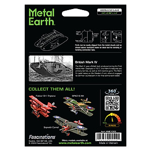 Metal Earth British Mark IV Tank 3D Metal Model Kit Fascinations