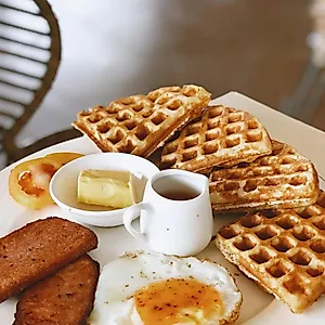 Professional 8-inch Cast Iron Waffle Maker Stove Top | Thickened Body, Quick Heating, Non-Coated Surface | Rustic Round Cast Iron Waffle Iron