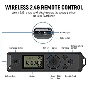 NEEWER Vertical 2.4G Battery Grip Replacement for BG-R10 with 2.4G Remote Control, Compatible with Canon EOS R5 R5C R6 R6 Mark II Mirrorless Cameras Using LP-E6/LP-E6N/LP-E6NH Batteries (BG-R10RC-L)