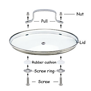 HEVSTIL Tempered Glass Lid,8inch /21cm Clear Glass Pot Lid with Stainless Steel Handle Tempered Pot Glass Lid Glass Replacement Lid for Frying Pan, Fry Pan, Skillet, Pan Lid