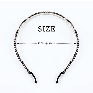 Cinaci 6 Pack Decorative Sparkly Glitter Crystal Rhinestone Headbands Bling Beaded Hair Bands Accessories for Women Girls