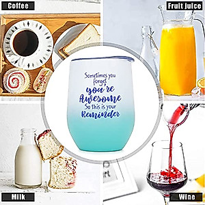 You're Awesome Wine Tumbler with Sayings for Women - Thank You Gifts - Funny Inspirational Gifts for Women, Her, Best Friend, Mom, Wife, Daughter, Sister, Coworker 12oz Insulated Wine Tumbler Hot Pink