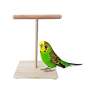 Dft Bird Toys, Wooden Parrot Perch for T Stand Bird Training Paw Grinding Toys Pet Cockatiel Cage Nest for Play Platform