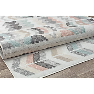 Rugs America Mika Collection MO50A Mint Lime Contemporary Geometric Area Rug 5'0"x7'6"