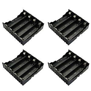 RuiLing 4-Pack 18650 Battery Holder 4 Slots x 3.7V Battery Storage Case DIY Batteries Clip Box with Pin