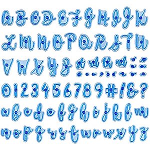 OIIKI 83 Pcs Alphabet Number Cake Stamp, Fun Upper Lower Case Stamp Set, Special Characters Numbers Mold, Alphabet Number Characters Shape DIY Stamp for DIY Sugar Cake Cookies Chocolate Decoration