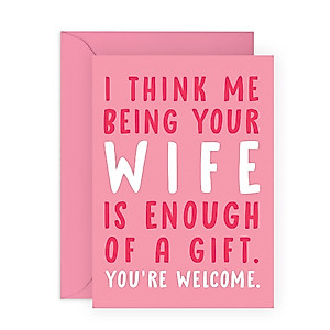 CENTRAL 23 Husband Birthday Card from Wife - Husband Valentines Day Card Funny - Anniversary Cards for Him - Funny Birthday Card For Men - Prank Gag Joke - Comes With Fun Stickers