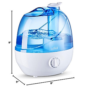 Cool Mist Humidifiers for Bedroom & Large Room {2.5l Water Tank} Quiet Ultrasonic Air Humidifier For Babies Nursery, Office, Indoor Plants & Whole House -Adjustable 360 Rotation Nozzle, Auto-Shut Off
