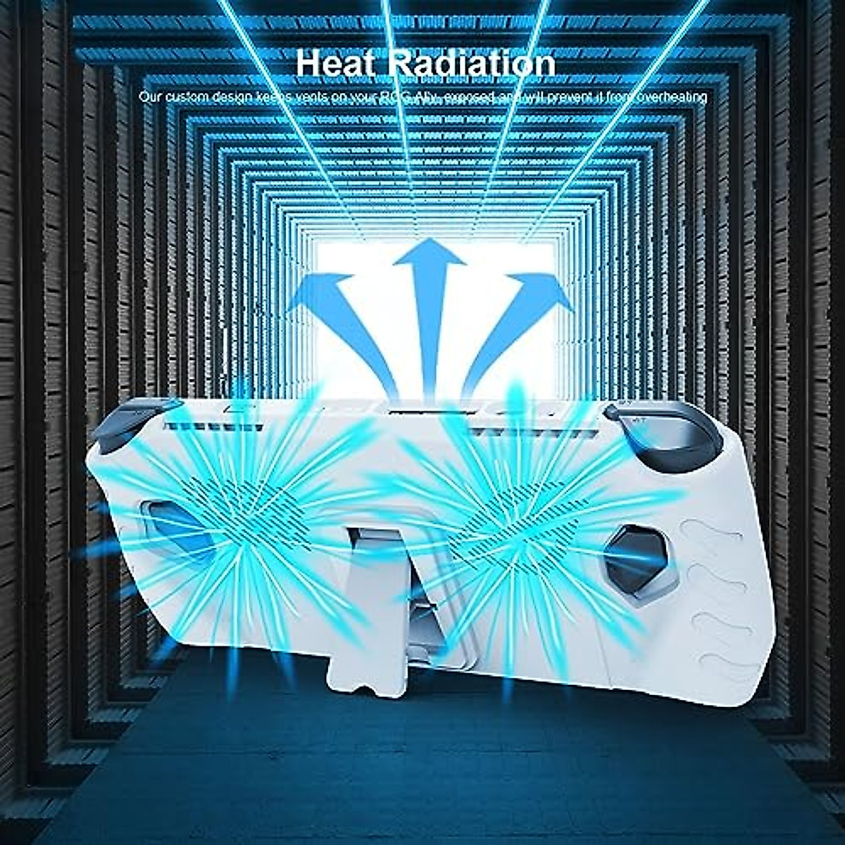 Protective Case for ROG Ally, Back & Screen Full Wrapped Cover with Stand for ROG Ally Gaming Consoles, Premium TPU Protective Sleeve Sweat-Proof Anti-Slip Case Full Protection (Black)