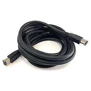 Micro Connectors, Inc. 10 feet Firewire IEEE 1394 6 Pin Male to 6 Pin Male Cable (E07-210) , Black