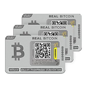 Ballet 3-Pack Gift Set Real Bitcoin - The Easiest Crypto Cold Storage Card - Cryptocurrency Hardware Wallet with Multicurrency and NFT Support