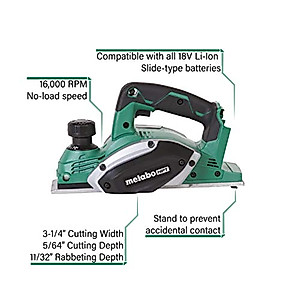 Metabo HPT 18V MultiVolt™ Cordless Hand Planer | Tool Only - No Battery | 3-1/4-Inch | P18DSLQ4