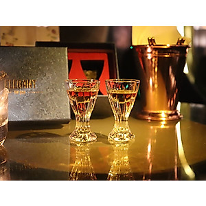 BothEarn Mini Shot Glass Set of 2-14 ml Cute Egg Cup with Stem - Gift Box for Tequila Vodka Soju Whiskey Maotai