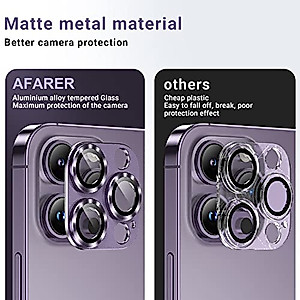 AFARER [2 Pack] Camera Lens Protector for iPhone 14Pro/iPhone 14 Pro Max, Ultra HD Camera Lens Protector, Upgraded Metal Tempered Glass Camera Cover, 9H Hardness Anti-Scratch Camera Protectors， Lens Protector Compatible iPhone 14 Pro/iPhone 14 Pro Max （