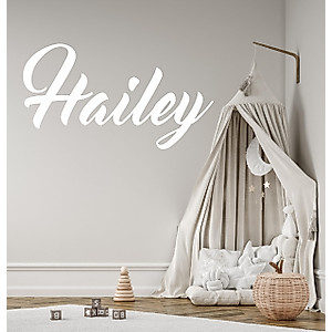 (Choose Both Your Name and Initial; Both Font and Color) Personalized Baby Girls Decal Nursery Decor Custom Vinyl Wall Decal, Wall Stickers (Multi-Size Choices) (Single Name (Without Initial))