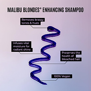 Malibu C Blondes Enhancing Shampoo & Conditioner Duo (33.8 oz) - Revitalizing Purple Shampoo & Conditioner for Hair Health + Brilliancy - Blondes Hair Care