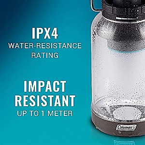 Coleman OneSource 1000 Lumens Water Resistant LED Outdoor Camping Lantern w/Rechargeable Battery, USB Port for Devices, & Internal Flashlight (2 Pack)