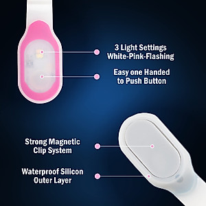 First Lifesaver LED Flashlight Clip On Nursing Night Light Hands Free Strong Magnetic Grip for Night Shift (Pink RC)