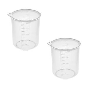Aicosineg 2Pcs Measuring Cups 500ml Plastic Graduated Cups PP Plastic Graduated Beaker Clear Scale Cups Liquid Measuring Mixing Cups Graduated Plastic Measuring Cup for Lab Kitchen Liquids Transparent