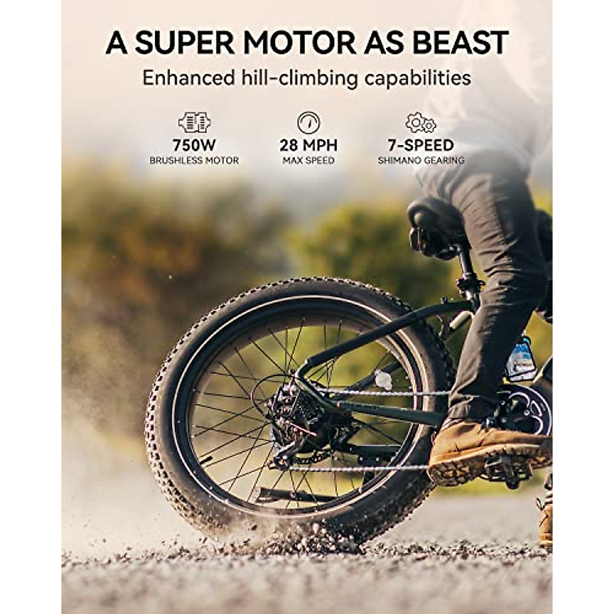 Heybike Brawn Electric Bike for Adults 48V 18Ah Removable Battery Ebike with 750W Motor, 28MPH Max Speed, Hydraulic Front Fork 26" Fat Tire (Brawn-Green, Green)