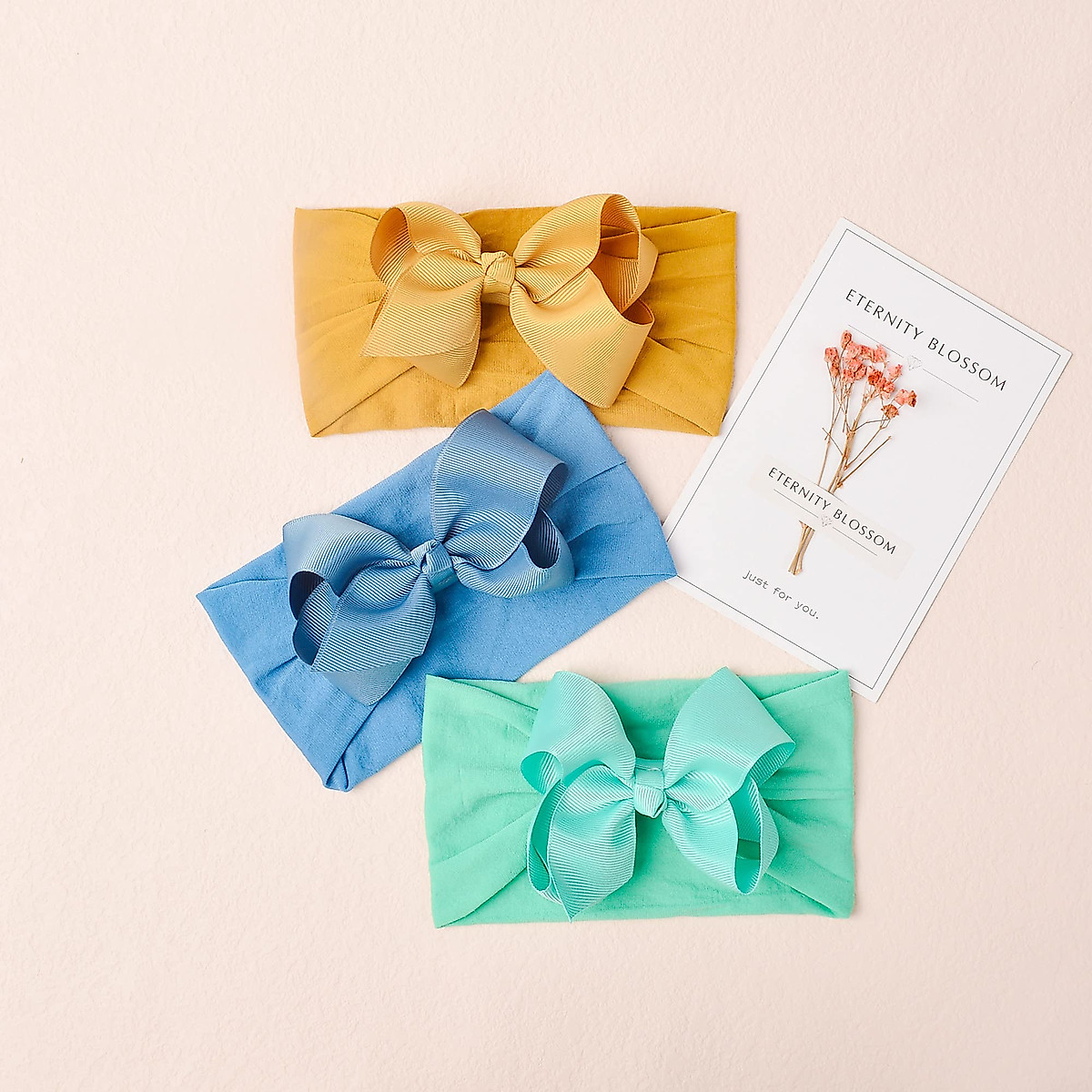 22 PCS Baby Girls Headbands Grosgrain Ribbon Big Hair Bows Elastic Soft Nylon Hairbands Accessories for Newborn Infant Toddler Kids Handmade