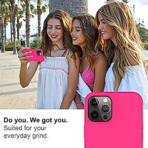 DEENAKIN iPhone 12 Pro Max Case with Screen Protector,Soft Flexible Silicone Gel Rubber Bumper Cover,Slim Fit Shockproof Protective Phone Case for iPhone 12 Pro Max 6.7" Hot Pink