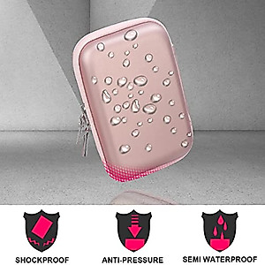 Elonbo Hard Carry Case for Fujifilm Instax Mini Link 2 / Fujifilm Instax Mini Link Smartphone Printer, Instant Photo Printer Travel Protective Case, Extra Mesh Pocket Fits Film Charger, Rose Gold