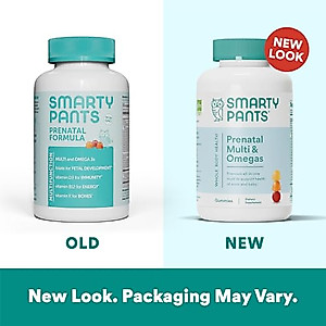 SmartyPants Prenatal Vitamins for Women, Multivitamin Gummies: Omega 3 Fish Oil (EPA/DHA), Biotin, Methylfolate, Vitamin D3, C, Vitamin B12, B6, Vitamin A, K & Zinc, 80 Count (20 Day Supply)