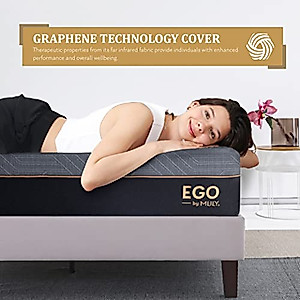 EGOHOME 12 Inch Cal King Memory Foam Mattress for Back Pain, Cooling Gel Mattress Bed in a Box, Made in USA, CertiPUR-US Certified, Therapeutic Medium Mattress, 72”x84”x12”, Black