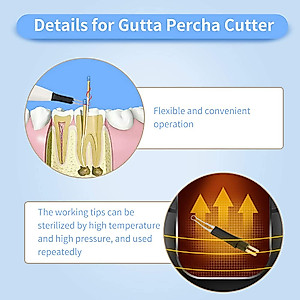 Gutta Percha Point Cutter with 4 Tips, Dental Tooth Gum Endo Obturation System with Heated Pen, Dentist Breaker Cutter Tools