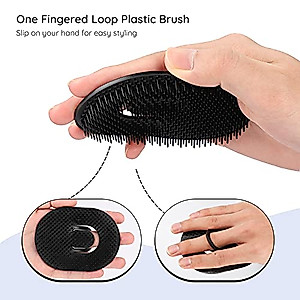 Segbeauty Scalp Massage Brush, 6 pcs Shampoo Brush Floral Shower Comb, Classic Hairdresser Hair Comb, Pocket Hairbrushes Set, Head Massage Brush for Hair Growth Beard Brush Pet Grooming Brushes Black