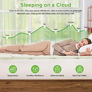 CYMULA Full Size Mattress Topper Cooling Mattress Pad, Breathable Bamboo Rayon Pillow Top Mattress Topper Full Bed Topper with 8-21" Deep Pocket