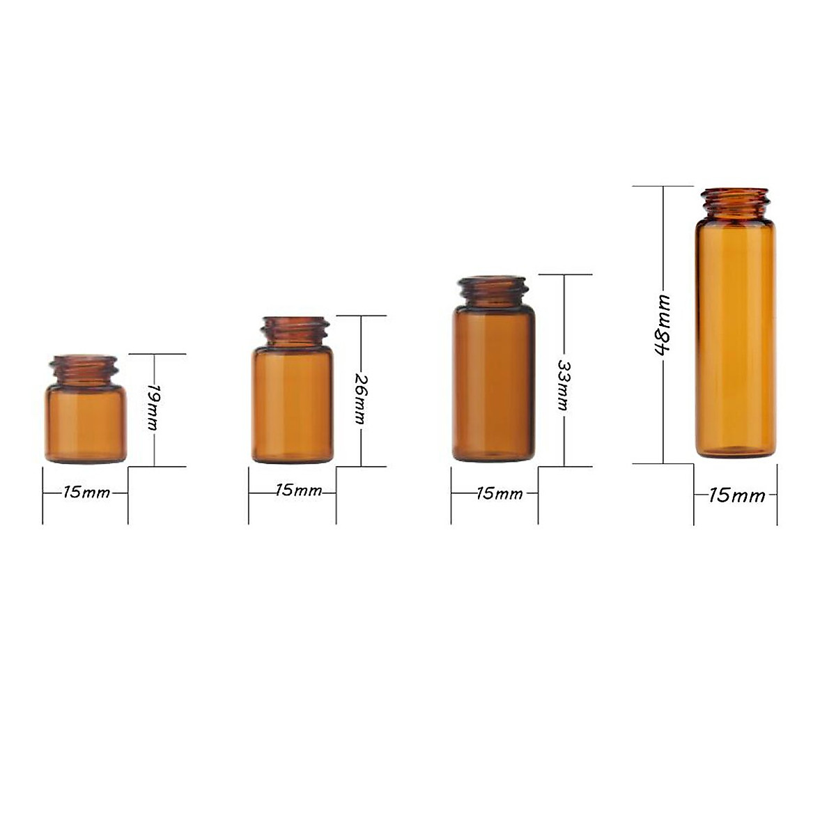 ZbFwmx 12 Pack Set Brown Screw Cap Glass Bottle Small Mini Empty Oil Amber Vial (5ml)
