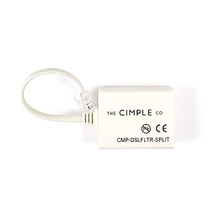 THE CIMPLE CO 2 Wire, 1 Line DSL Filter, with Built in Splitter - for Removing Noise and Other Problems from DSL Related Phone Lines