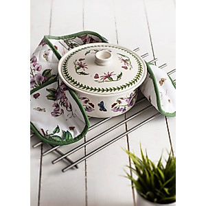 Portmeirion Botanic Garden Covered Casserole | 3 Pint Casserole Dish with Sweet Pea Motif | Made from Porcelain | Oven, Dishwasher, and Microwave Safe