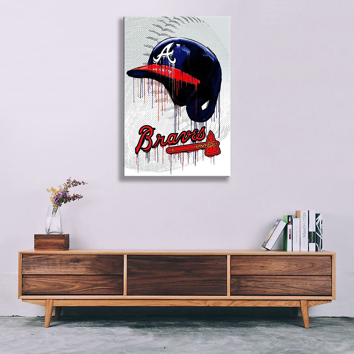 Atlanta City Baseball Poster Print Canvas Wall Art Decor for Living Room Large Picture Wall Art to Fans NOUCAN (12x18inch-Unframe,A)