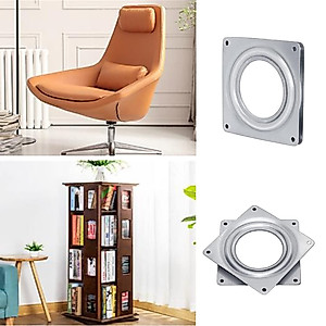 4 Pack 3 Inch Lazy Susan Hardware, Square Metal Turntable Bearings, 120lbs Capacity Steel Rotating Bearing Swivel Plate for Serving Trays, Craft Project, Kitchen Cabinet