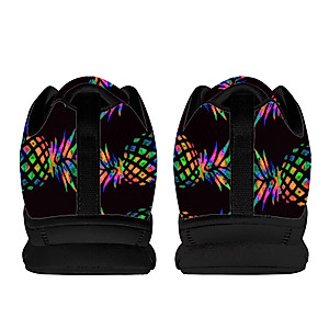Colorful Pineapple Slip On Sneaker Women Running Shoes Breathable Workout Shoes Lightweight Gym Sneakers
