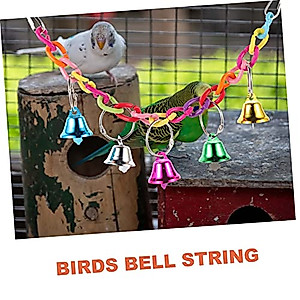 Balacoo Toy 1 Set Grinding Cockatiel s Parrot Accessory Supply Hanging Love Decor Wooden Bell Plaything Foraging Household Chewing Grey Birds Suspending Parakeet for Conure Finches