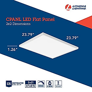 Lithonia Lighting CPANL 2X2 33LM SWW7 120 TD DCMK 2 Ft. x 2 Ft. LL CPANL LED Flat Panel with 3300 Lumens and 3500 to 5000K Switchable CCT with Direct Ceiling Mount Bracket