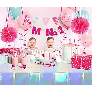 Melsan Iridescence Plastic Table Cloth for Rectangle Tables, 3 Pack Holographic Disposable Tablecloths for Easter Decorations, Unicorn, Mermaid, Bridal Shower Party Decorations, 54×108 in