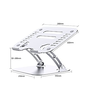 Laptop Stand, Portable Laptop Riser for Desk 17.3inch Laptops, Adjustment Laptop Stand for Desk, Laptop Holder Holds Up to 17.6lbs Computer Stand for Laptop Riser MacBook Stand for Desk - Silver
